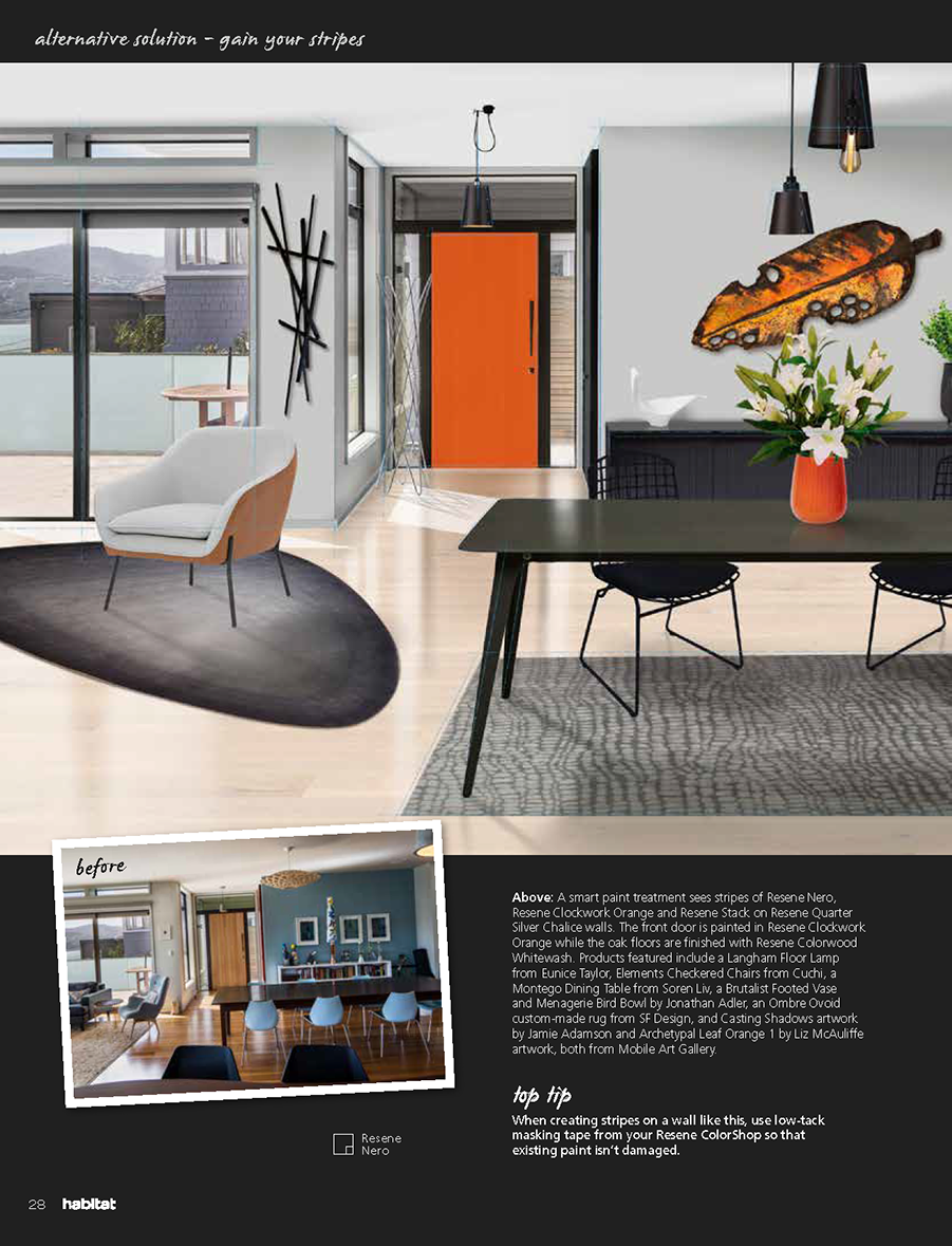 Ovoid ombre by SF Design featured in Resene Habitat magazine - SF Design