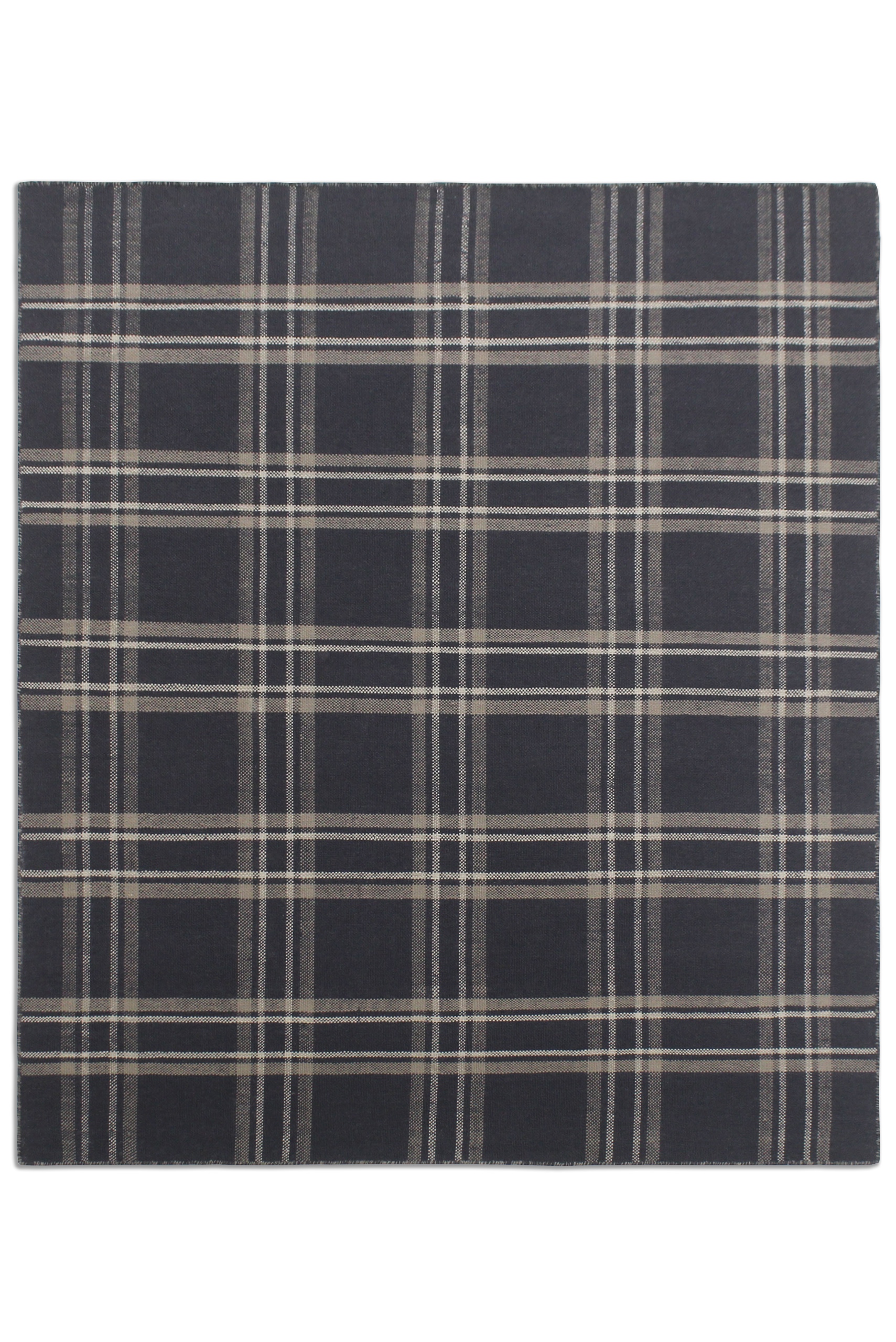 Navy Plaid Flatweave Rug - SF Design